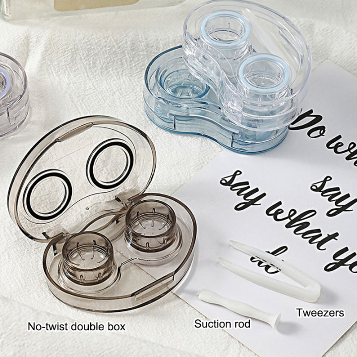 Love Shaped Contact Lens Case Portable Transparent Dual Case No Need ...