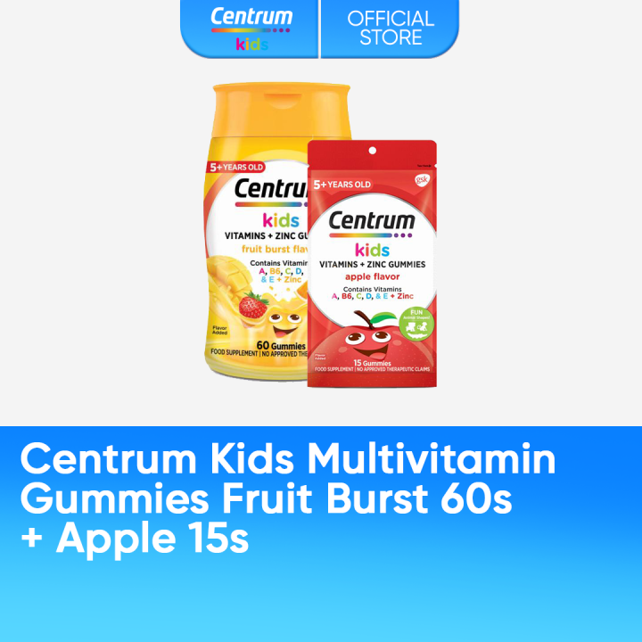 Centrum Kids Multivitamin Gummies Fruit Burst 60s & Apple 15s | Lazada PH