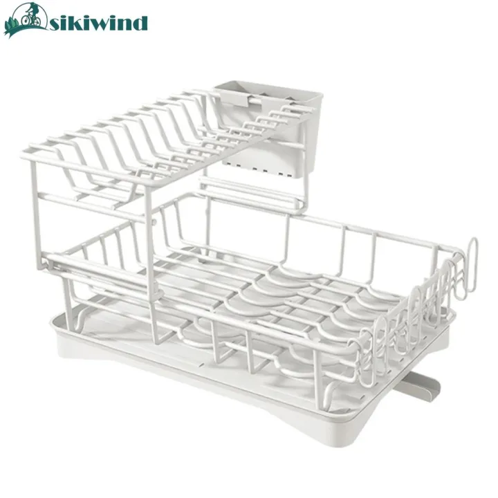 Double-layer Bowl Drying Rack Metal Dish Drainer Saving Space Stainless ...