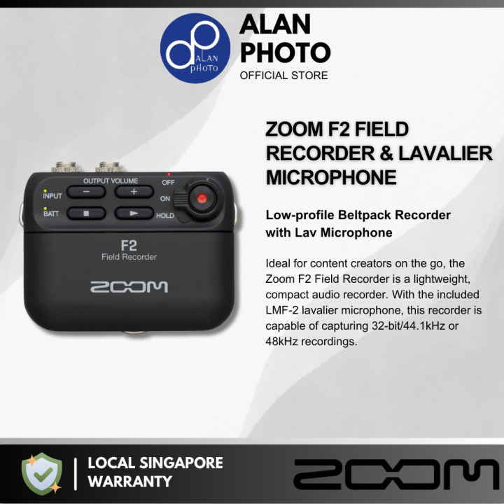 Zoom F2 / Zoom F2-BT Ultracompact Portable Field Recorder with Lavalier Microphone | Lazada ...