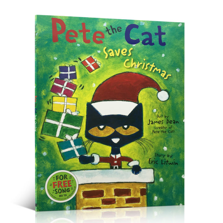 Pete the Cat Saves Christmas Kids Early Educational English Picture ...