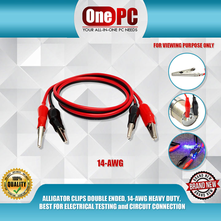 ALLIGATOR CLIPS DOUBLE ENDED, 14-AWG HEAVY DUTY, BEST FOR ELECTRICAL ...