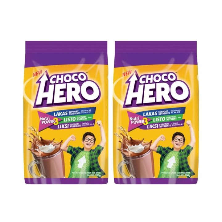 Choco Hero Powdered Choco Malt Milk Drink 200g - Pack of 2 | Lazada PH