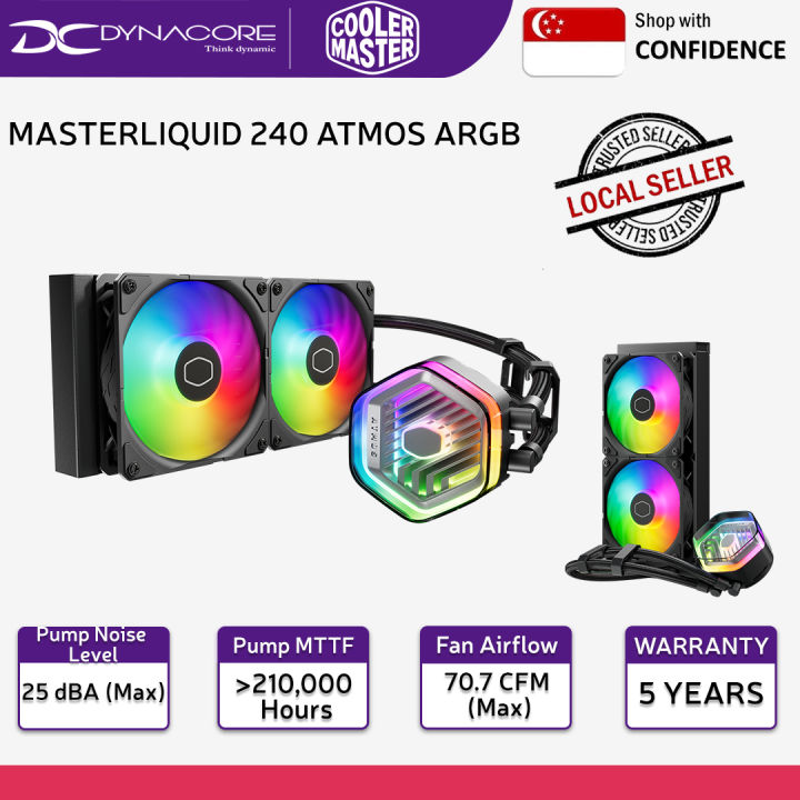 【Pre-Order】Cooler Master MASTERLIQUID 240 ATMOS ARGB AIO Liquid Cooler | Lazada Singapore