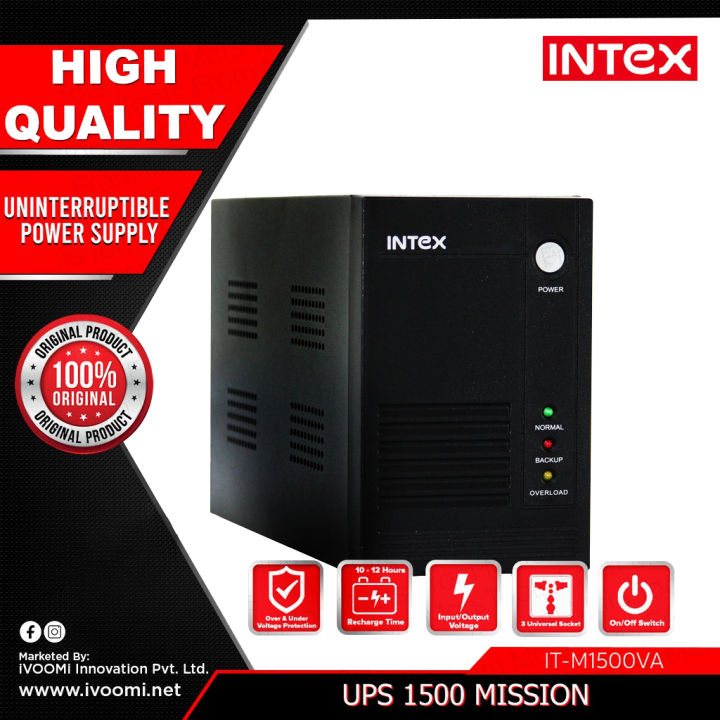 INTEX 1500va U PS 4 universal sockets 900w for pc/wifi/cctv/tv back up ...