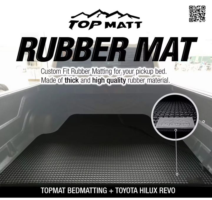 Toyota Hilux J E G V GR Conquest 2016-2026 Top Mat Bed Rubber Matting ...