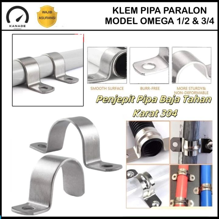 Klem Pipa Paralon Model Omega Klem Pipa Omega Plat Besi Seng 1/2 3/4 ...