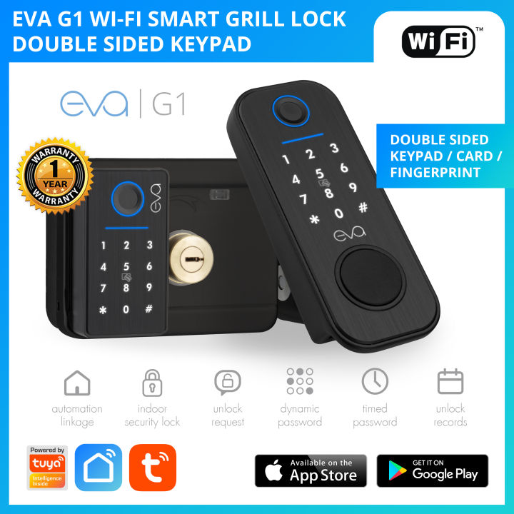 Eva G1 WiFi Smart Grill Door Lock Double Sided Unlock No Gateway ...