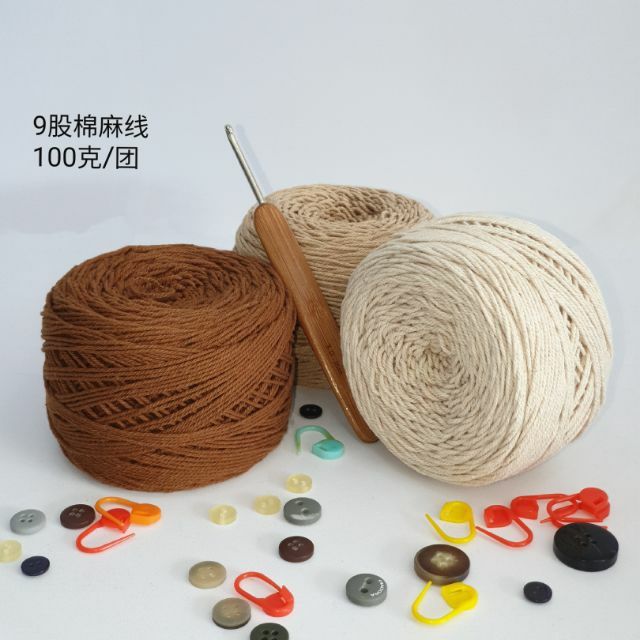 Morimou Handcraft 9股棉麻线 Morimou 9ply Cotton Linen yarn benang beg bag ...