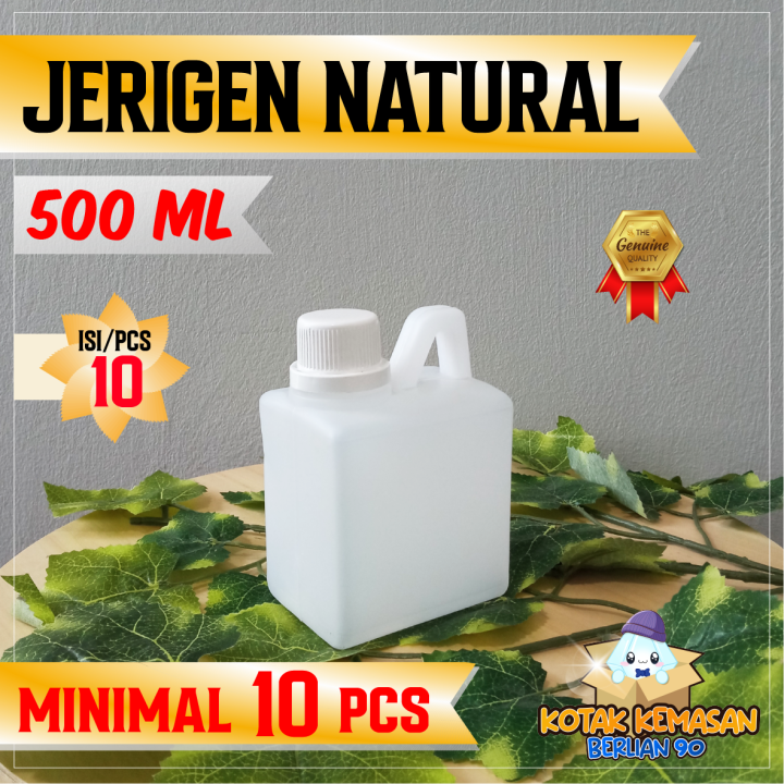Jerigen natural 500 ml eceran warna putih / jerigen air 500 ml isi 10 ...