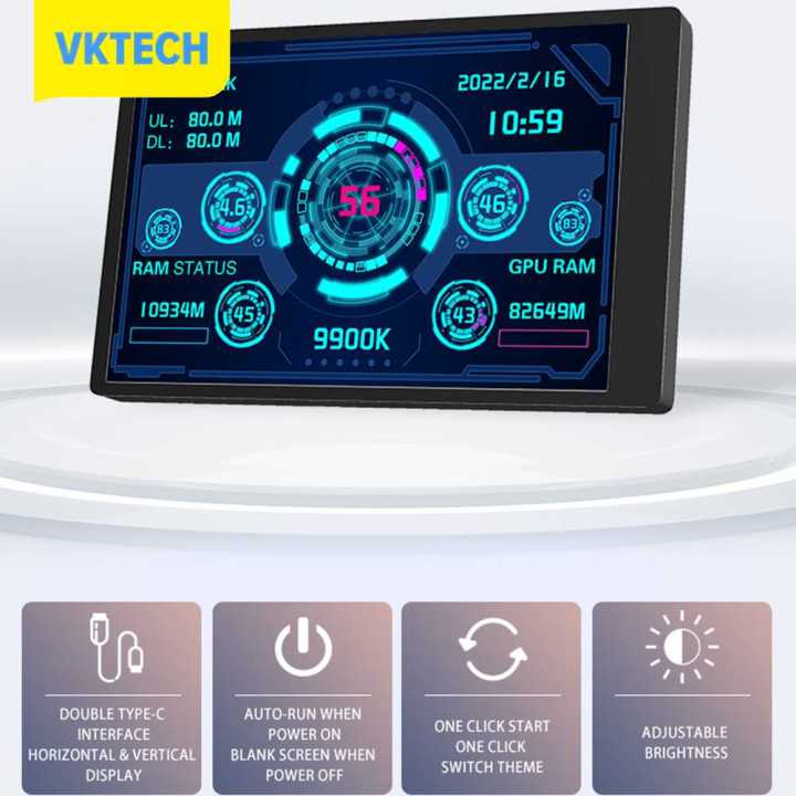 [Vktech] Dual USB Type-C Computer Monitor Aluminum Alloy DIY Computer ...