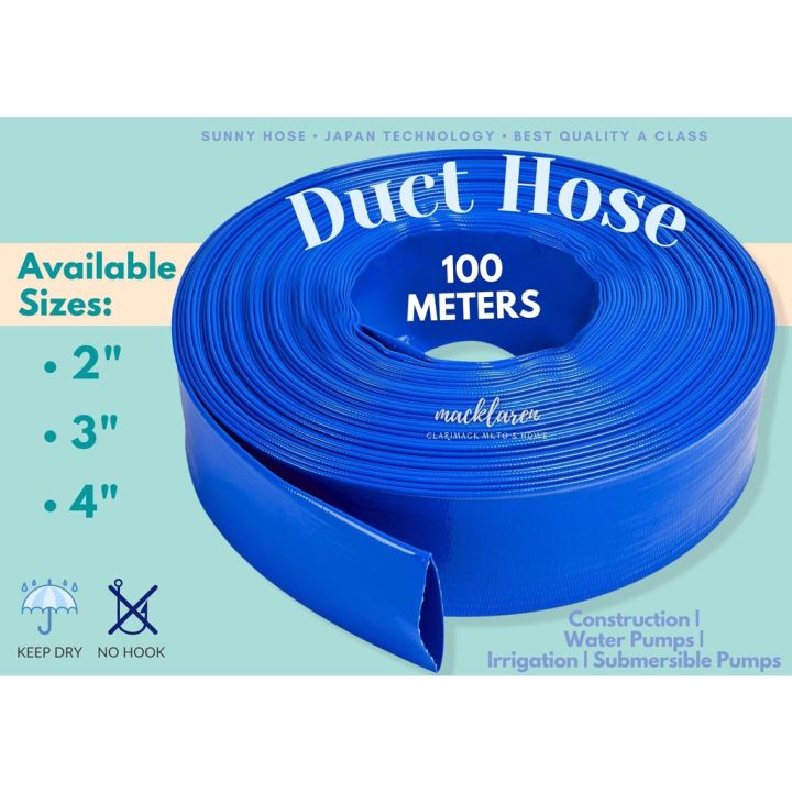 2 inch ️ 3 inch ️ 4 inch ️ 1-ROLL Duct Flat Blue Hose ️ Discharge ...
