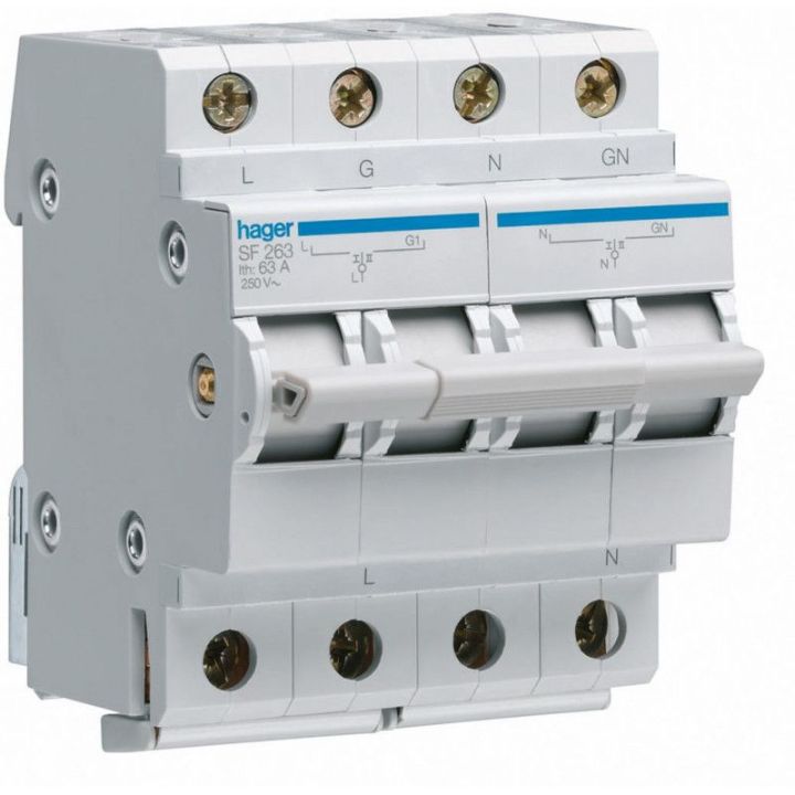 Hager COS MCB CHANGE OVER SWITCH 2 POLE 63A I-0- Ii SF263 | Lazada ...
