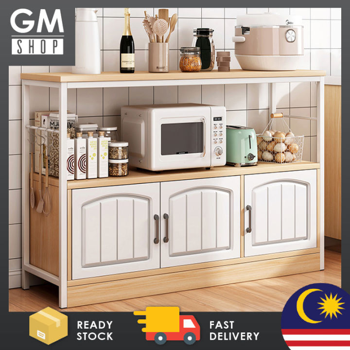 GMshop 3 Doors Kitchen Shelves Multi Layer Microwave Oven Storage ...
