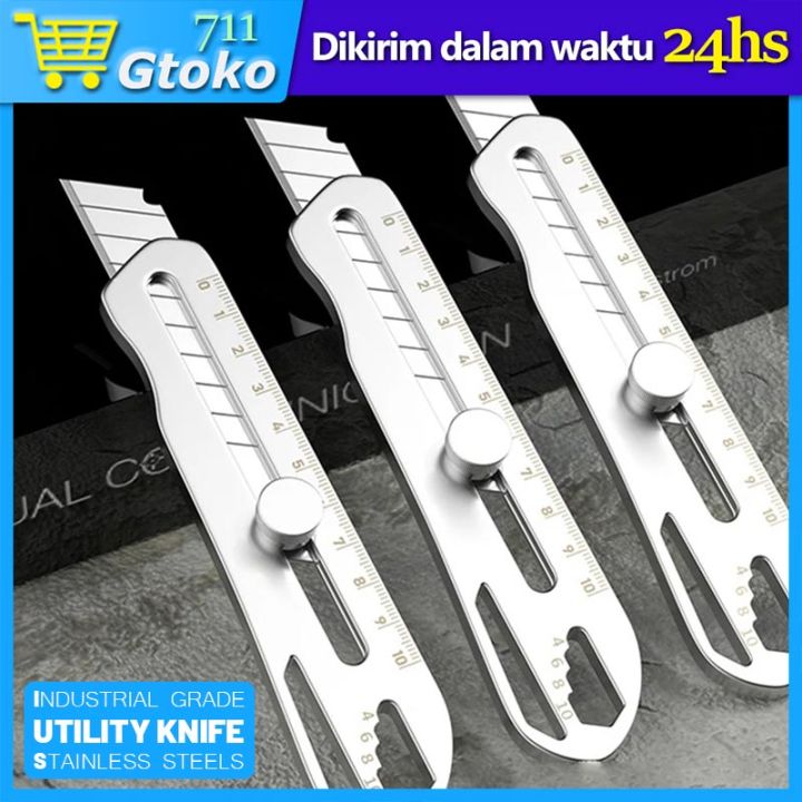 Cutter Pisau 18Mm Multifungsi Baja Unboxing Kertas Dinding Cutter Besi ...