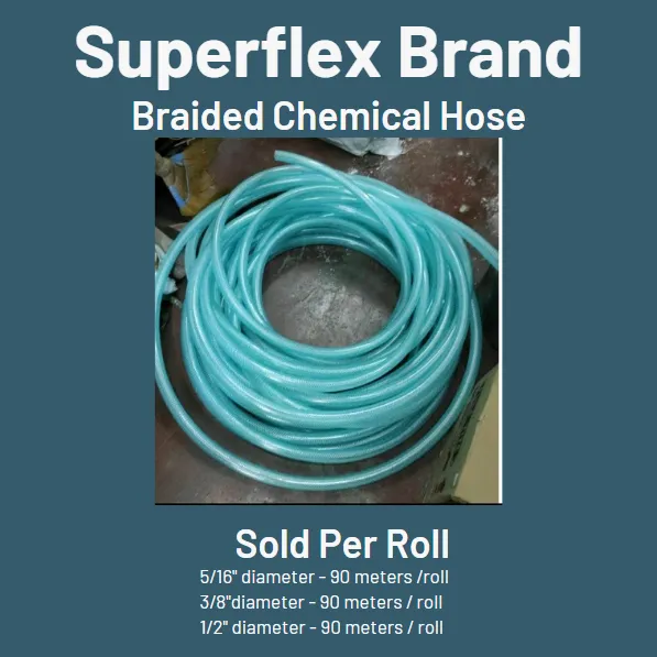 Superflex Brand Braided Hose Chemical Hose Sold Per Roll 5/16", 3/8 ...