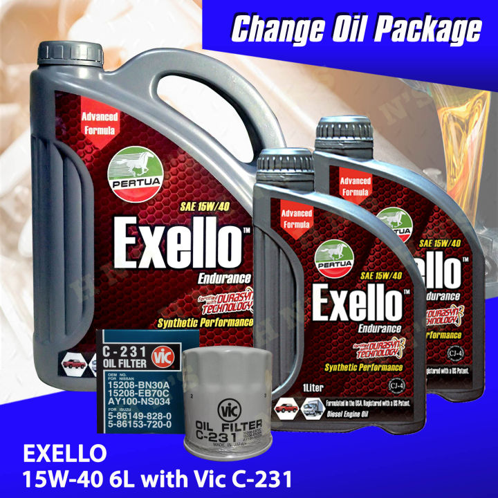PERTUA Exello Synthetic Performance Diesel Oil Change Bundle for Nissan ...
