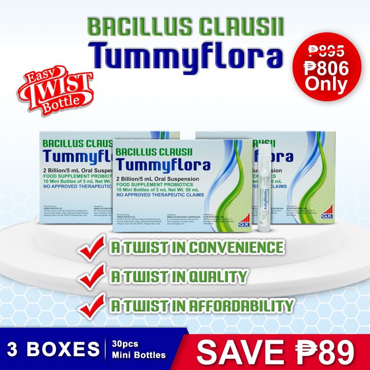 Tummyflora (Bacillus Clausii) 2 Billion/ 5ml Oral Suspension (Box of 3 ...
