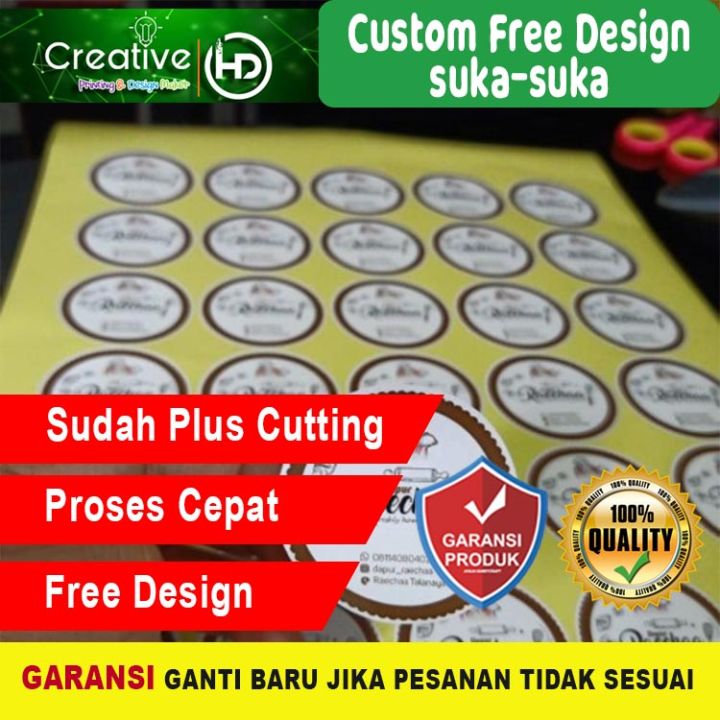 Label Sticker Kemasan Jualan PROSES CEPAT 1 HARI JADI + CUTTING FREE ...
