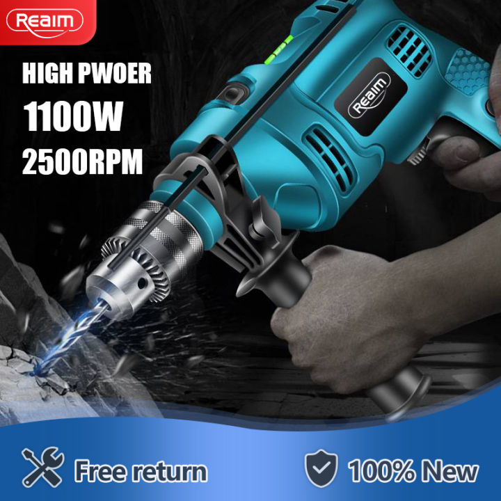 REAIM Impact Drill Original Variable Speed 1100W High Power Tool ...