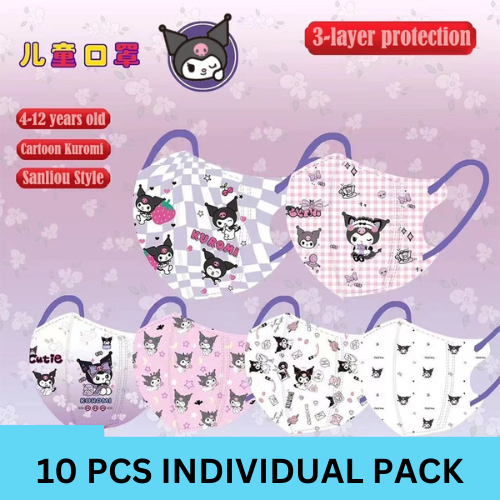 【4-12 YRS OLD】KUROMI EDITION 3 PLY KIDS MASK (10 PCS) PENUTUP MUKA ...