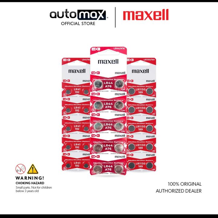 Maxell LR41, LR44, LR1130 Alkaline Button / Coin Cell Battery for ...