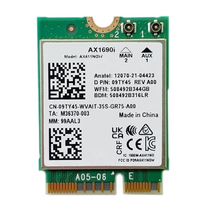 1 Pieces AX1690I WiFi Card AX411 Wi-Fi 6E Speed 2.4 Gbps 802.11Ax 2.4/5 ...