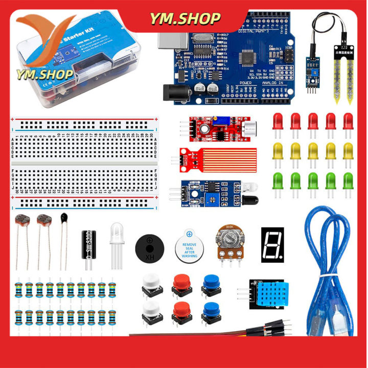YM Arduino Uno R3 Basic Starter Kit with Tutorial Code LED Diode ...