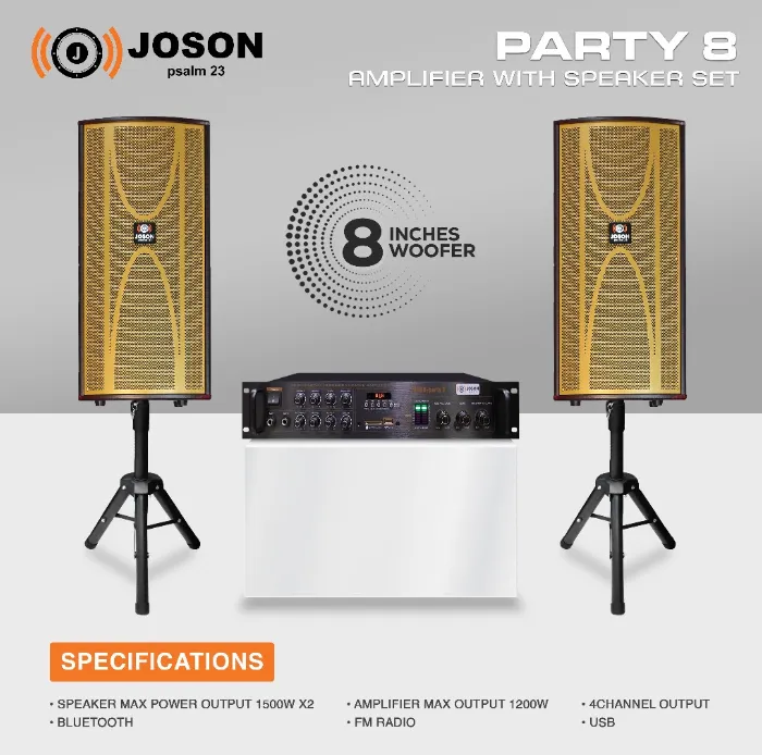 JOSON Professional Dual 8 Inches Audio Karaoke Component System ...