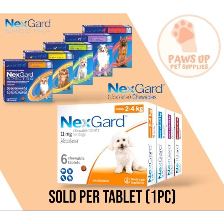 NexGard NexGard Spectra Chewable Tablet for Dogs (1 TABLET) with FREE ...
