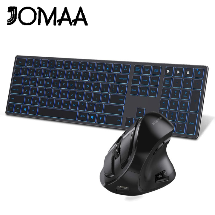 JOMAA Backlit Bluetooth Wireless Keyboard Mouse Combo Slim Rechargeable ... JOMAA Backlit Bluetooth Wireless Keyboard Mouse Combo Slim Rechargeable ...