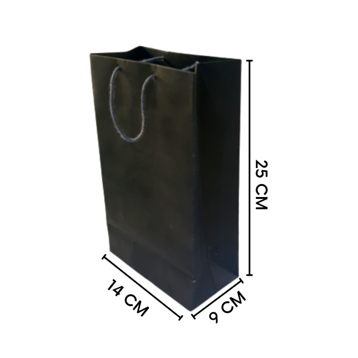 Paper bag HITAM 14 x 25 isi 12 biji tas kertas paperbag goodie bag ...
