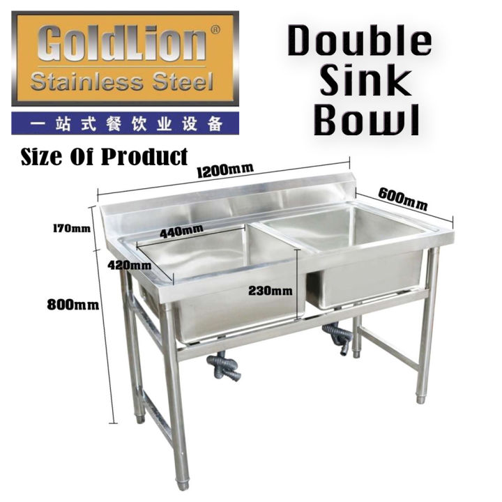 Stainless Steel Double Bowl Sink Two Kitchen Sinki Drainer / Dish Rack ...