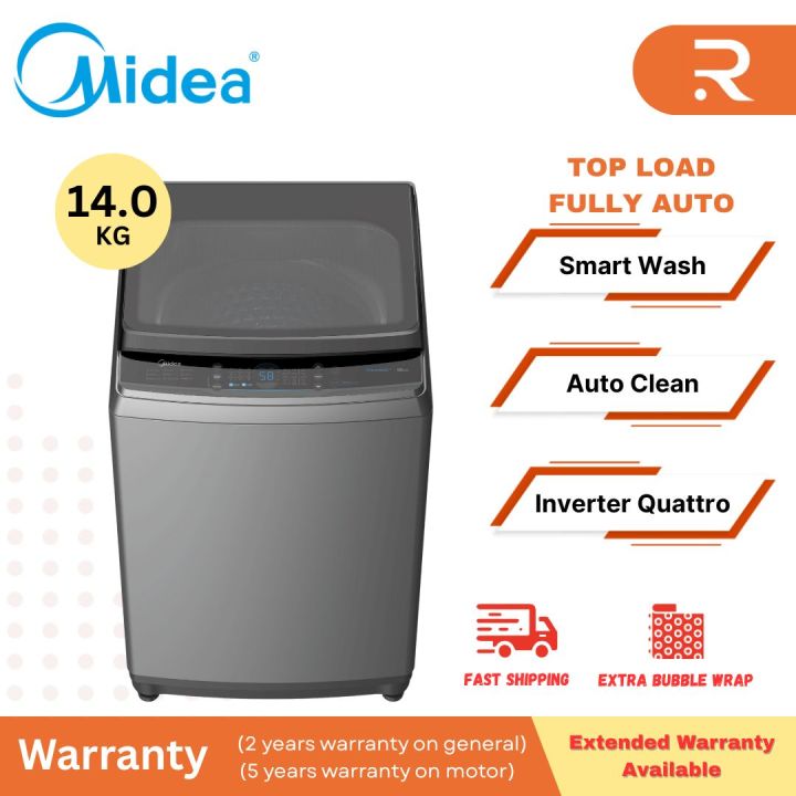 MIDEA 14KG Inverter Top Load Fully Auto Washing Machine MA200W140D | Lazada
