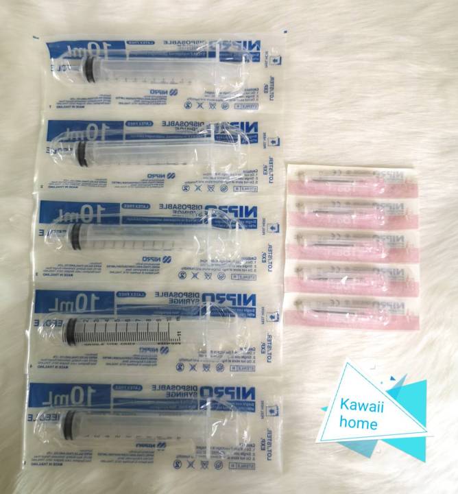 (I28) เซต หลอดฉีดยา (ไซริงค์) ขนาดใหญ่ 10 mL และเข็มเบอร์ 18G (1.2 x 25 mm) จำนวน 5 คู่ ตามรูป ...