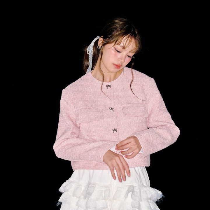 BNK MILAN TWEED JACKET เสื้อคลุมผ้าทวีต แต่งดีเทลกระเป๋า มาพร้อมอะไหล่ ...