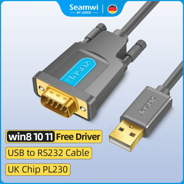 Seamwi USB to RS232 Cable DB9 Male 60Mbps Serial Cable Adapter for Win ...