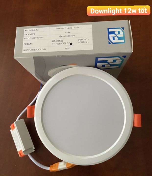 Đèn led downlight âm trần 12W , 3 màu tản nhiệt tốt ,loại tốt | Lazada.vn