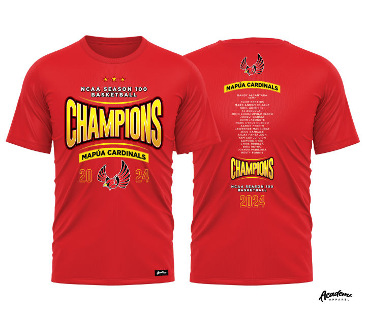 MAPÚA CARDINALS 2024 CHAMPIONS T-SHIRT / Mapúa Cardinals Basketball ...