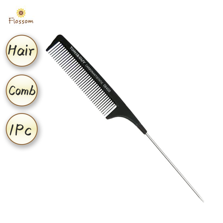 TONI&GUY #06400 Round Comb Salon Plastic Comb Barbers Anti-Static Steel ...