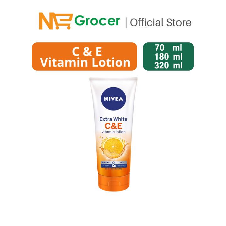 Nivea Body Lotion Extra White C&E Vitamin Lotion (70ml / 180ml / 320ml ...