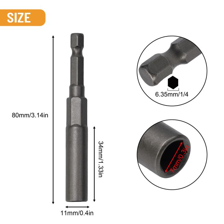 【LALA】 Magnetic Socket Hex Sockets Nut Driver 1/4\" Hex Drill Bits Drive Useful Best 【Ready ...