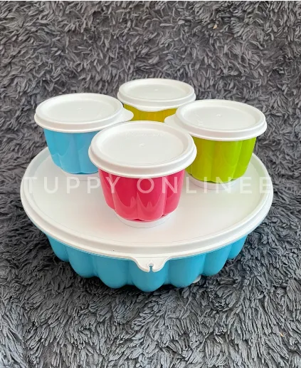 Jello Set BIRU 5pcs Tupperware - Jell O Set Tupperware - cetakan agar ...