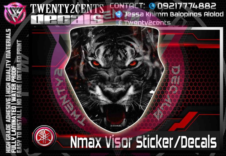 Nmax Visor Decals Yamaha V1 Tiger | Lazada PH