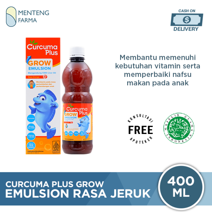 Curcuma Plus Grow Emulsion Rasa Jeruk 400 mL - Suplemen Kesehatan Anak ...