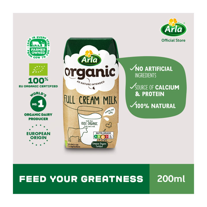 Arla Organic Full Cream UHT Milk 200ML | Lazada Singapore