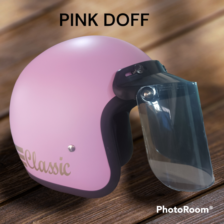 HELM BOGO CLASSIC PINK DOP | Lazada Indonesia