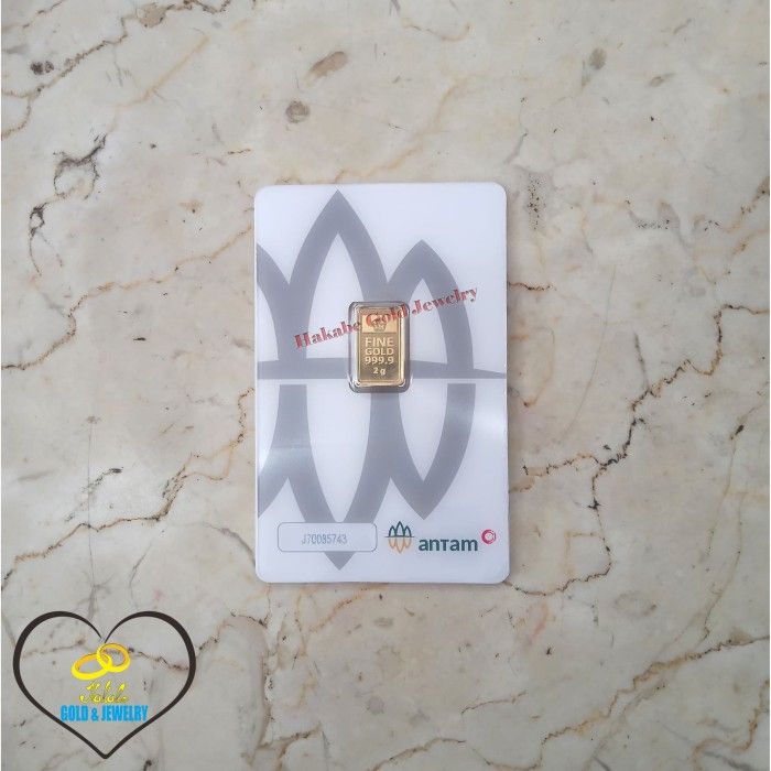 Emas Batangan ANTAM Logam Mulia 24K Gold Bar Gold Fine Gold 2 Gram ...