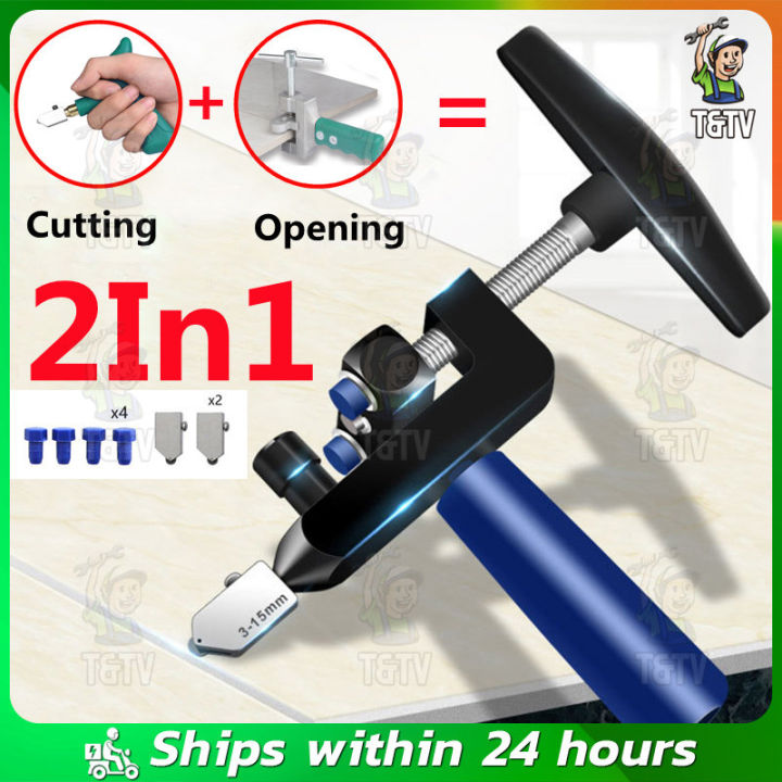 2 In 1 Manual Ceramic Tile Mirrors Glass Cutting One-piece Cutter ...