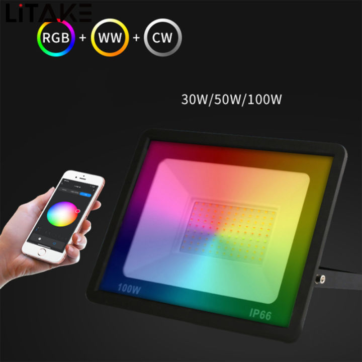 Led Flood Light Outdoor 12 Colors 4 Modes RGB Color Changing Landscape ...